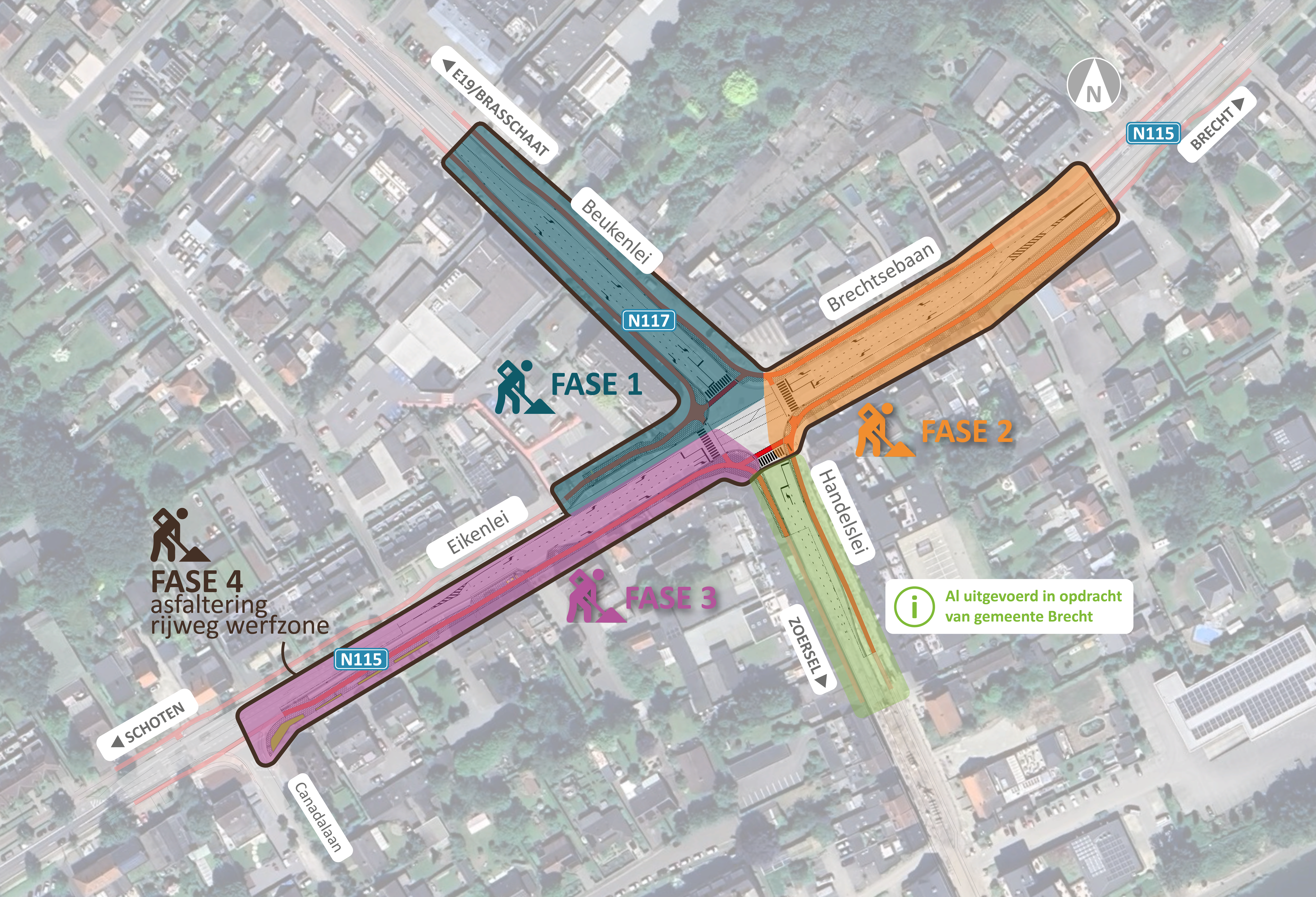 Heraanleg kruispunt Brechtsebaan, Eikenlei en Beukenlei | Wegen en verkeer